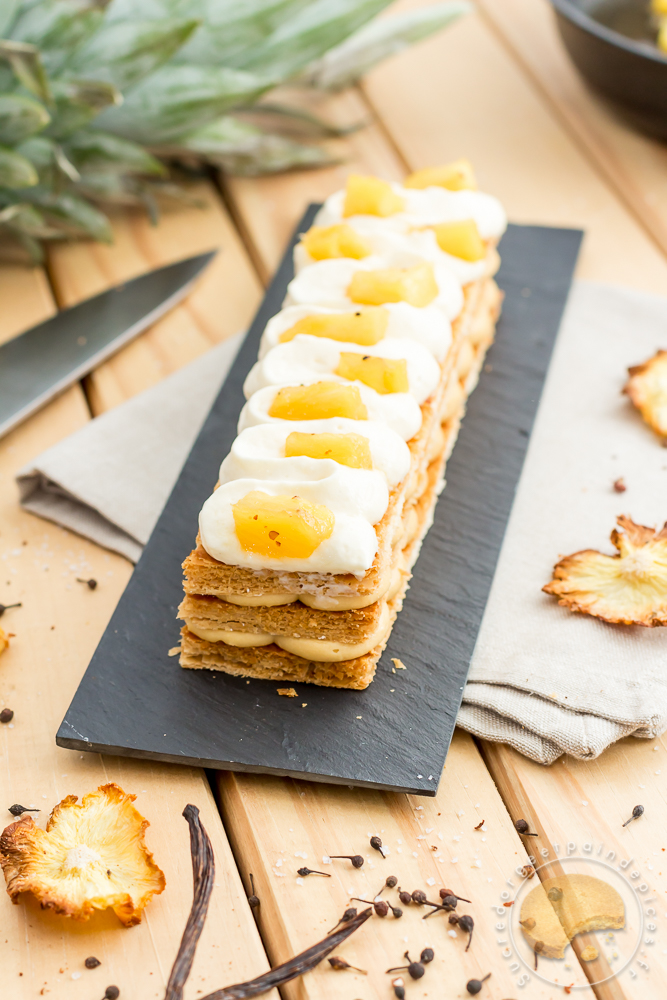 Mille-feuille poivre et sel : Crémeux de caramel au beurre salé, crème ...