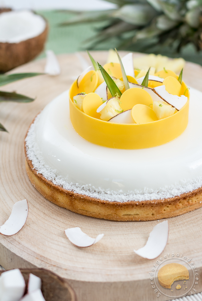 Tarte exotique : coco / ananas / passion - Sucre d'Orge et Pain d'Epices